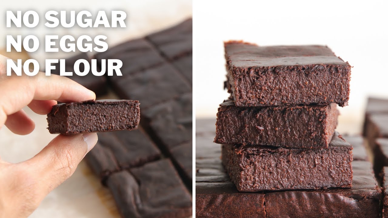 Healthy 3-Ingredient Brownies - No Flour, No Sugar & No Eggs