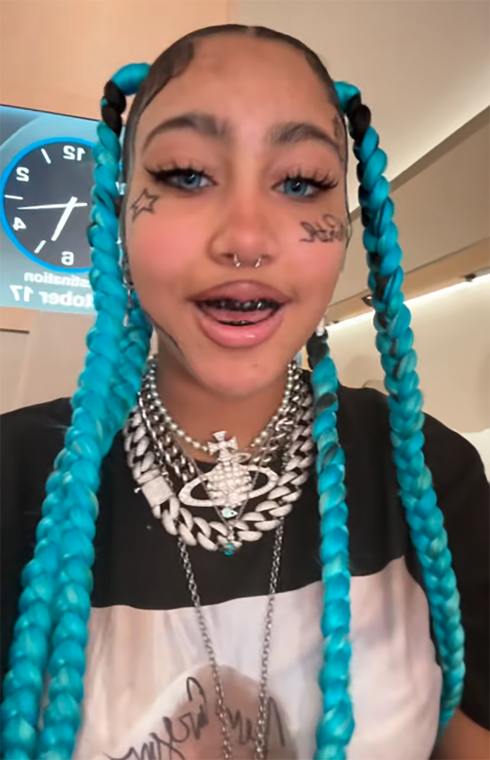 Kim Kardashian’s daughter North West, 12, shows off fake face tattoos ...
