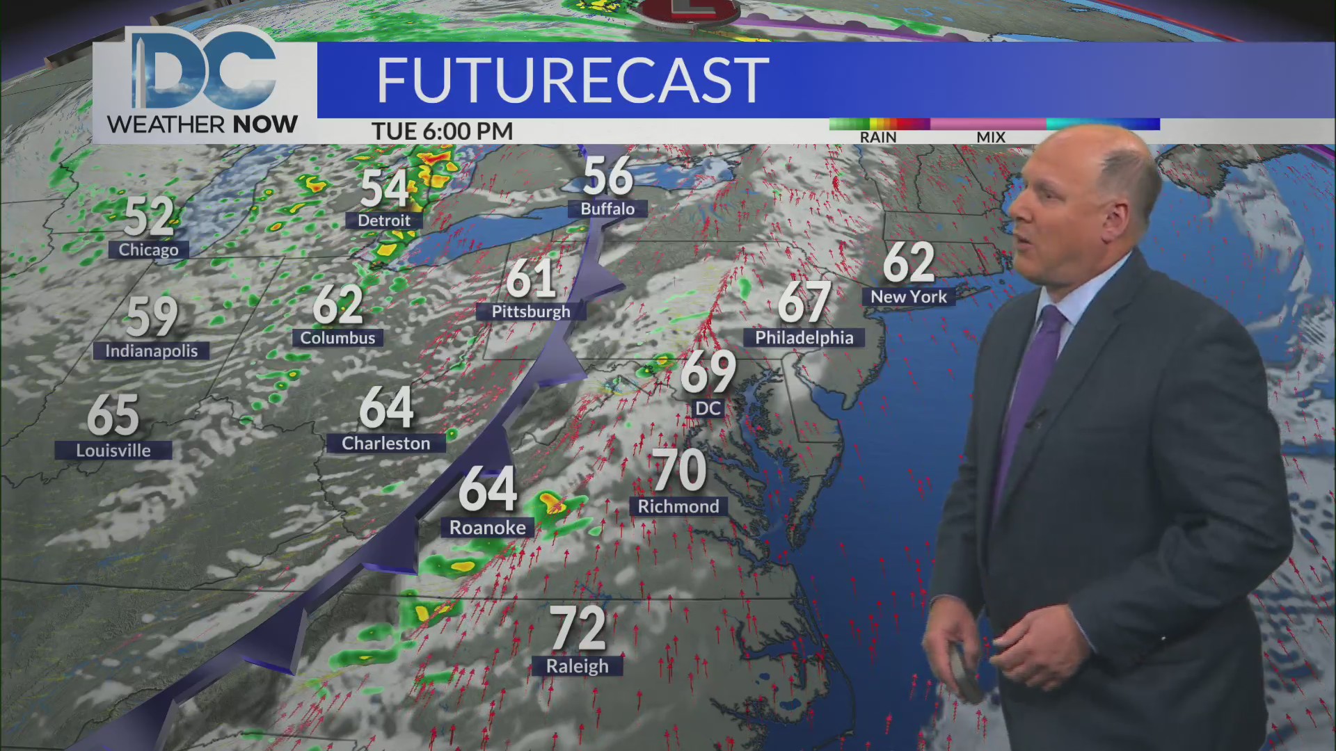 Some sprinkles and spotty showers tonight