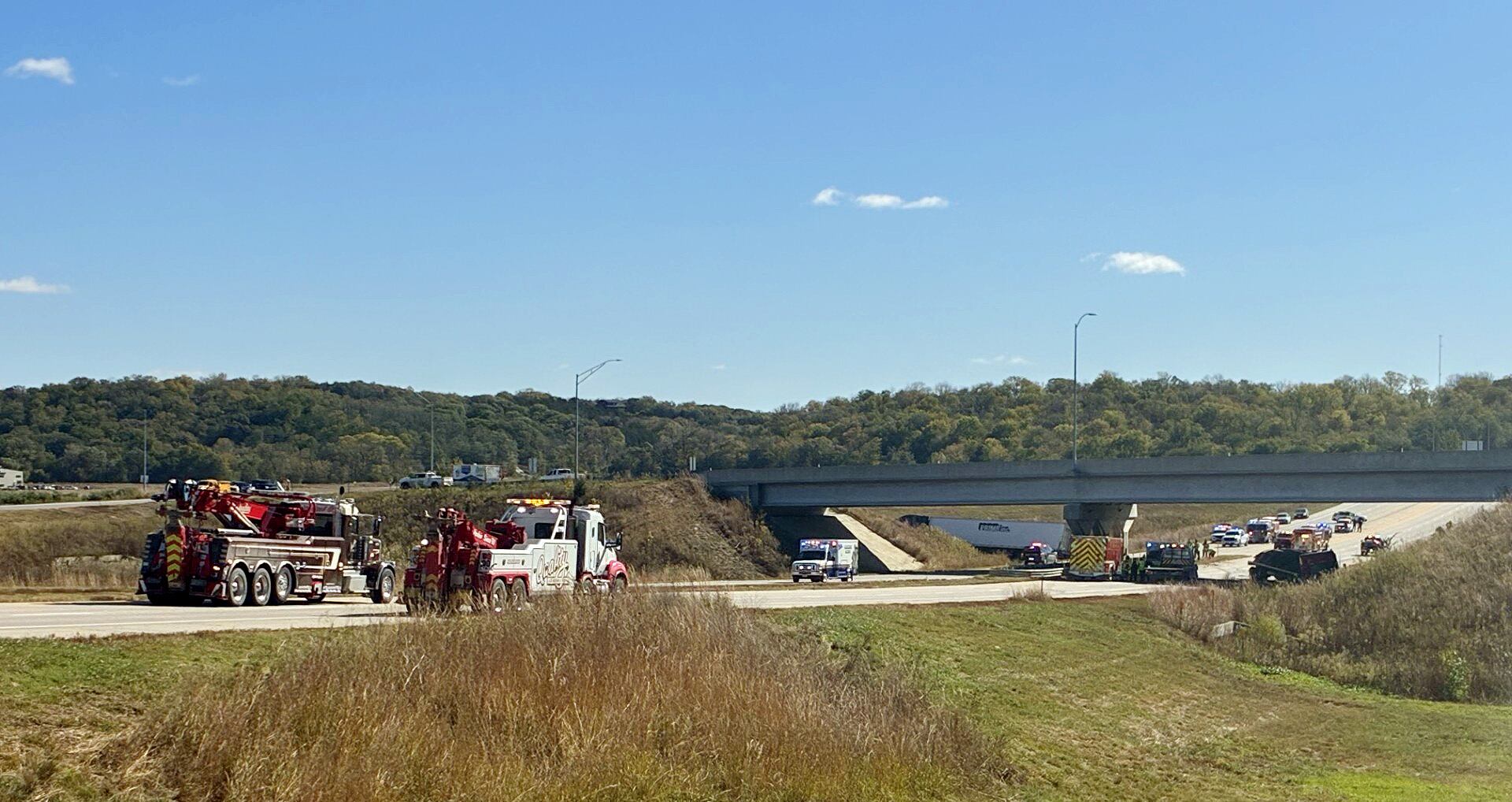 Medical helicopter transports driver from 2-semi crash on highway near ...