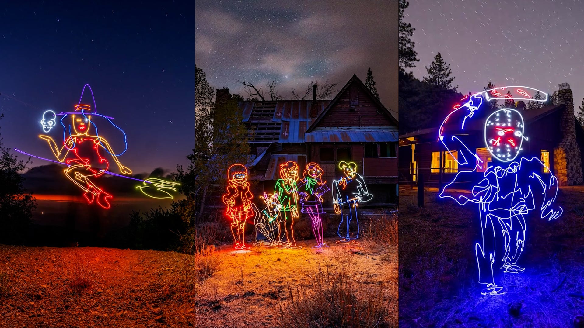 Watch light artist 'paint' spooky Halloween animations that come alive ...