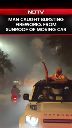 Diwali 2025 | Man Pokes Head Out Of Sunroof, Bursts Aerial Fireworks In ...