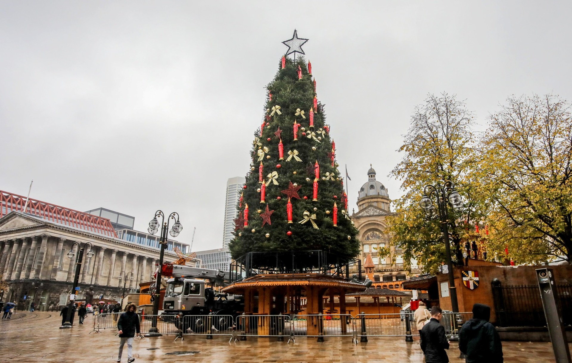 Birmingham's Christmas tree goes up in October