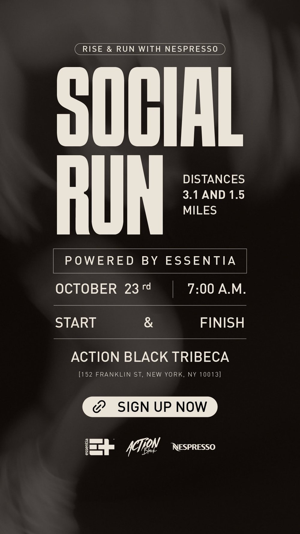 Social Run and Coffee Party by Action Black x Essentia