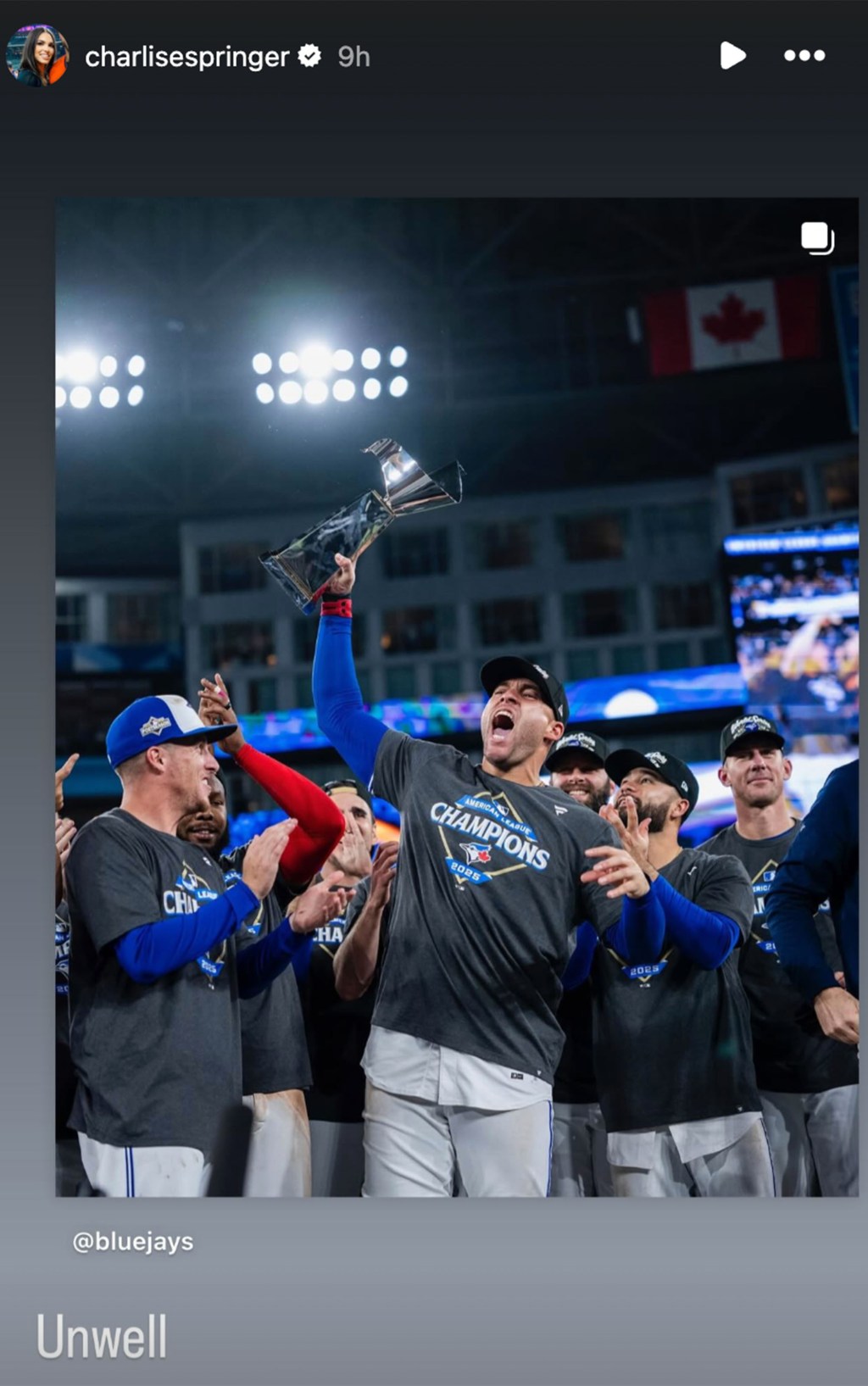 George Springer’s wife ‘unwell’ after Blue Jays star’s Game 7 ALCS heroics