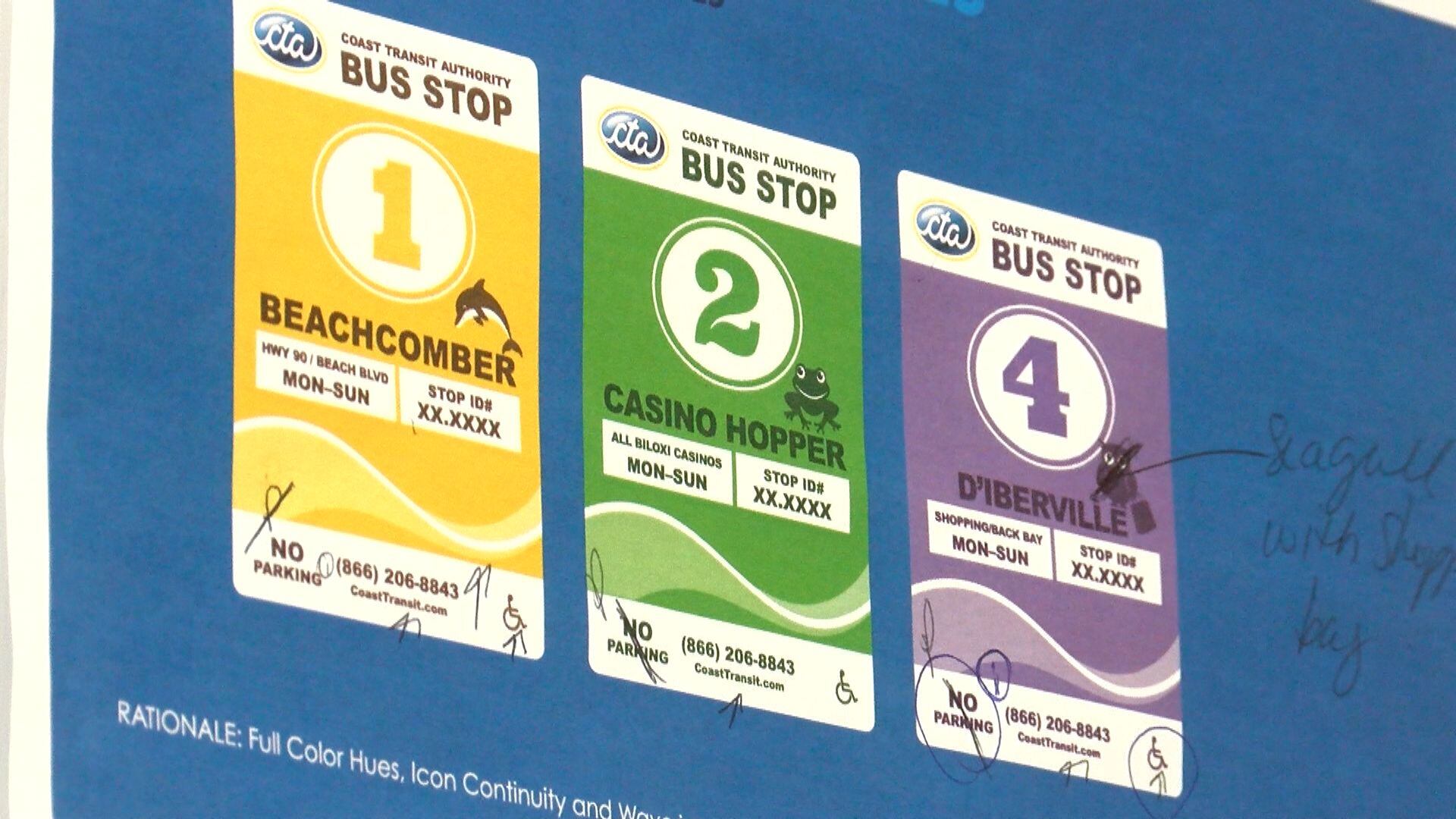 New bus stop signs brighten Coast Transit Authority routes