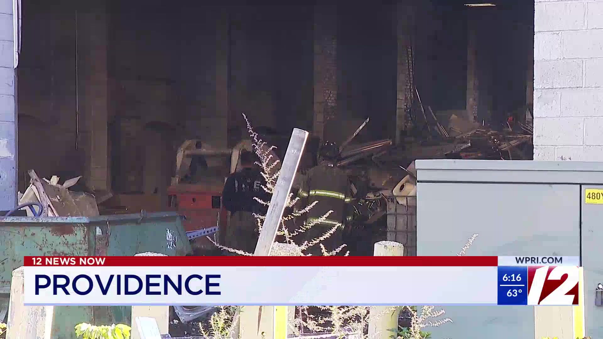 Trash compactor fire breaks out at Providence scrap metal company