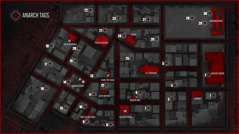 All Anarch Tag locations in Vampire: The Masquerade – Bloodlines 2