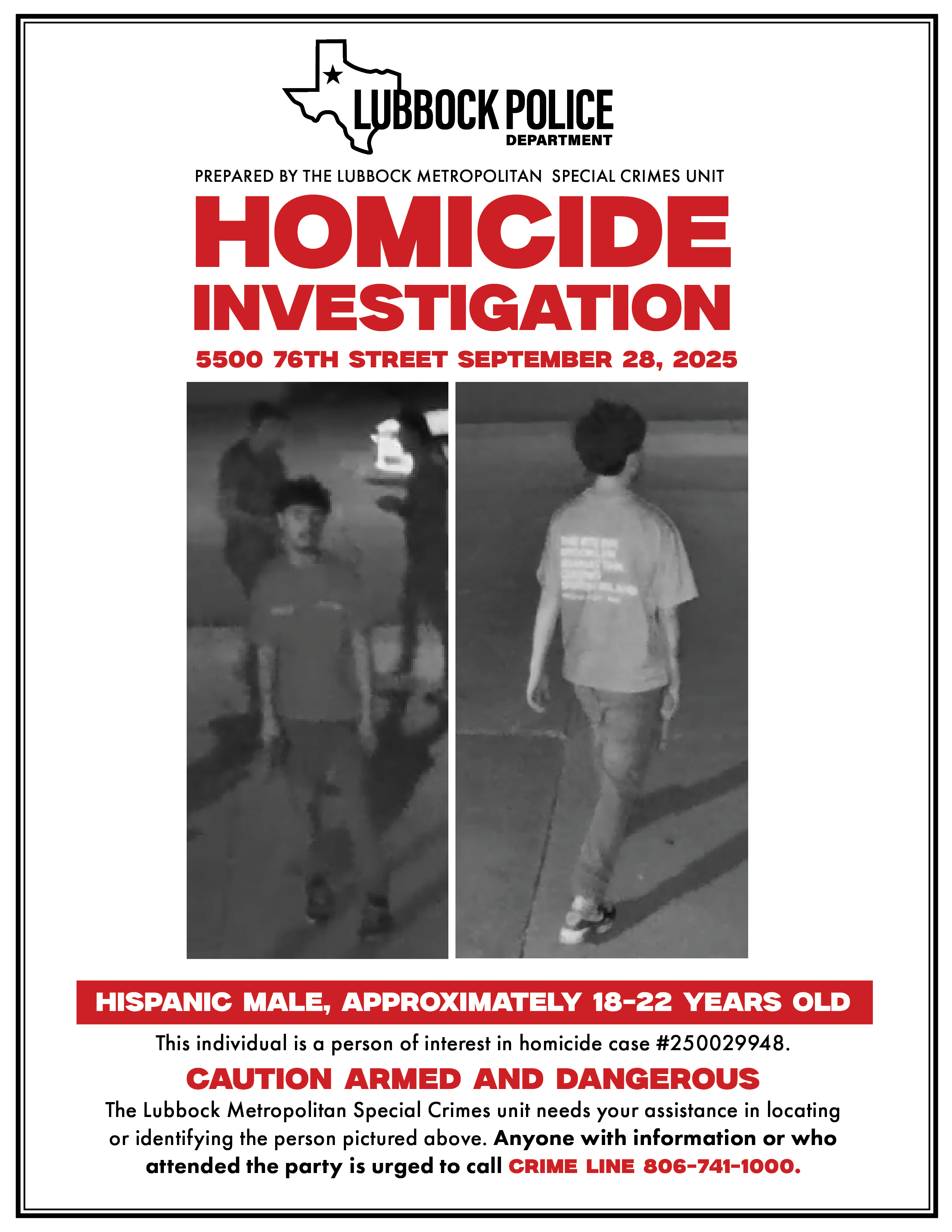 Persons of interest sought in deadly shooting at southwest Lubbock ...