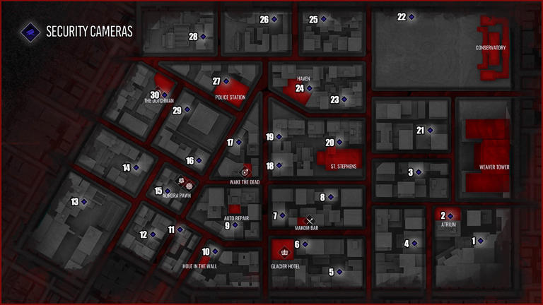 All security camera locations in Vampire: The Masquerade – Bloodlines 2
