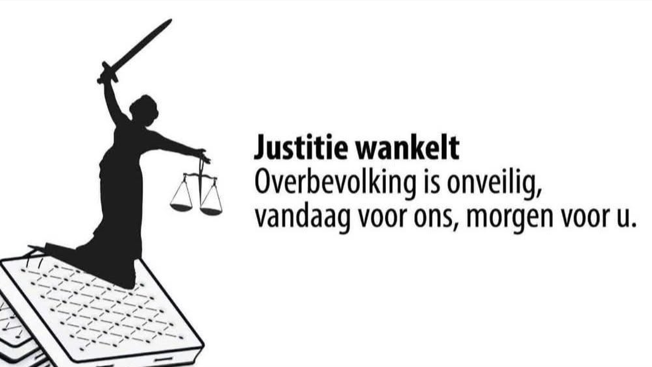 Gevangenispersoneel mag niet meer klagen: logo en slogan 'Justitie ...