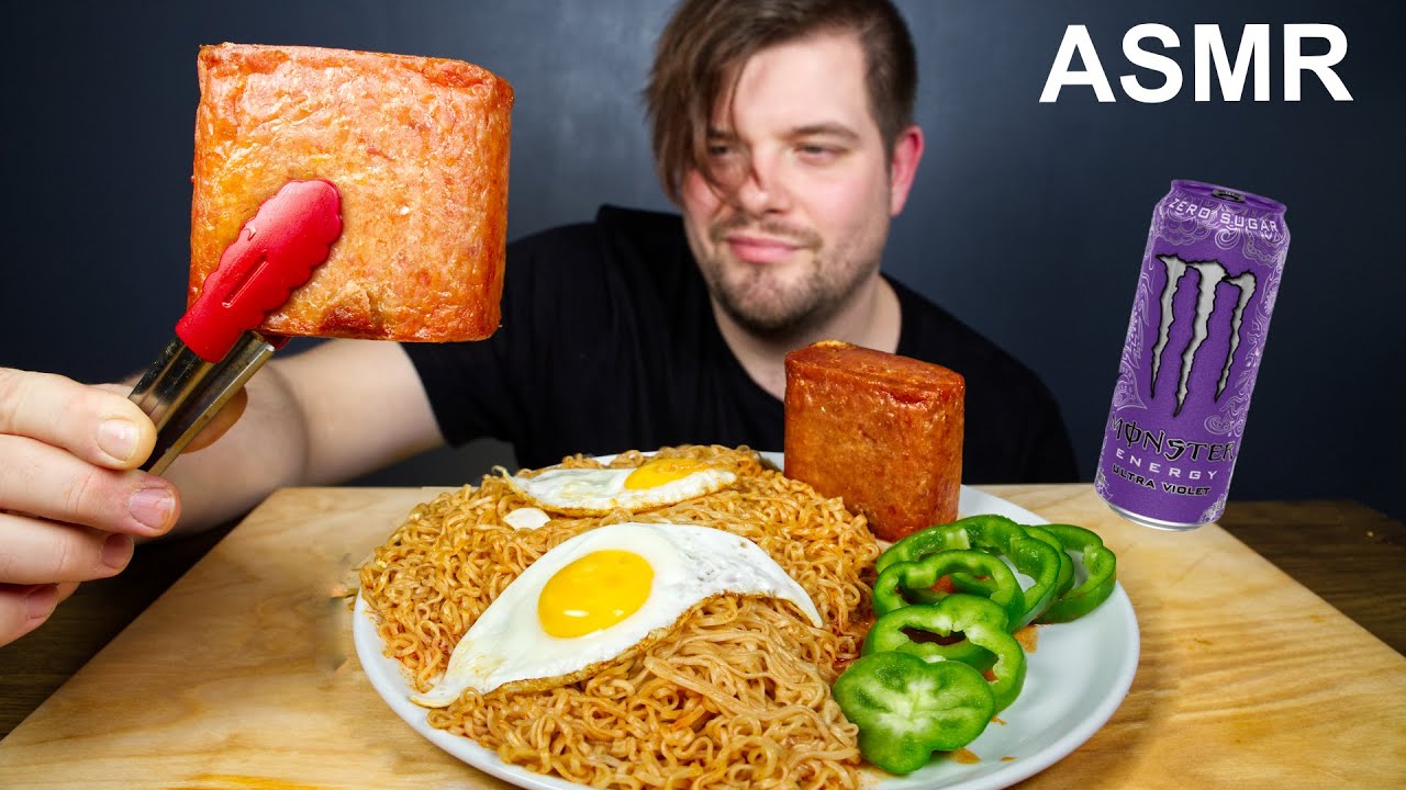ASMR Sampling Samyang Ramen with Spam Mukbang