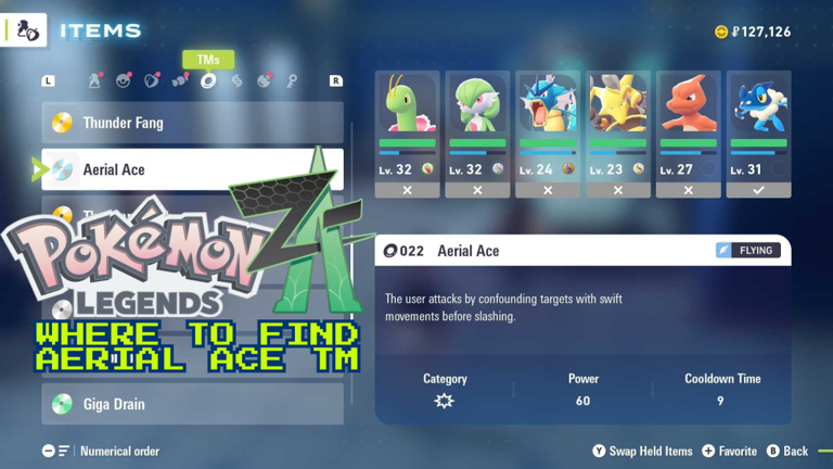 Where to find Aerial Ace TM in Pokemon Legends ZA