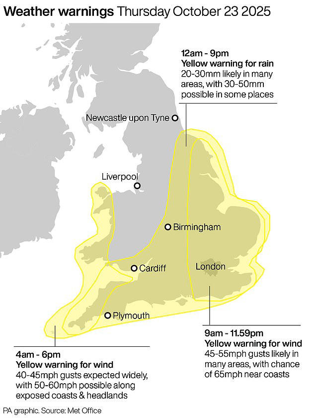 Storm Benjamin to batter UK as Met Office issues warnings with 2ins of ...