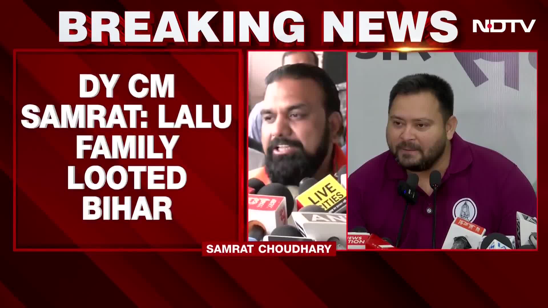 BJP's Samrat Chaudhry Hits Out At Tejashwi Yadav's Announcement For ...