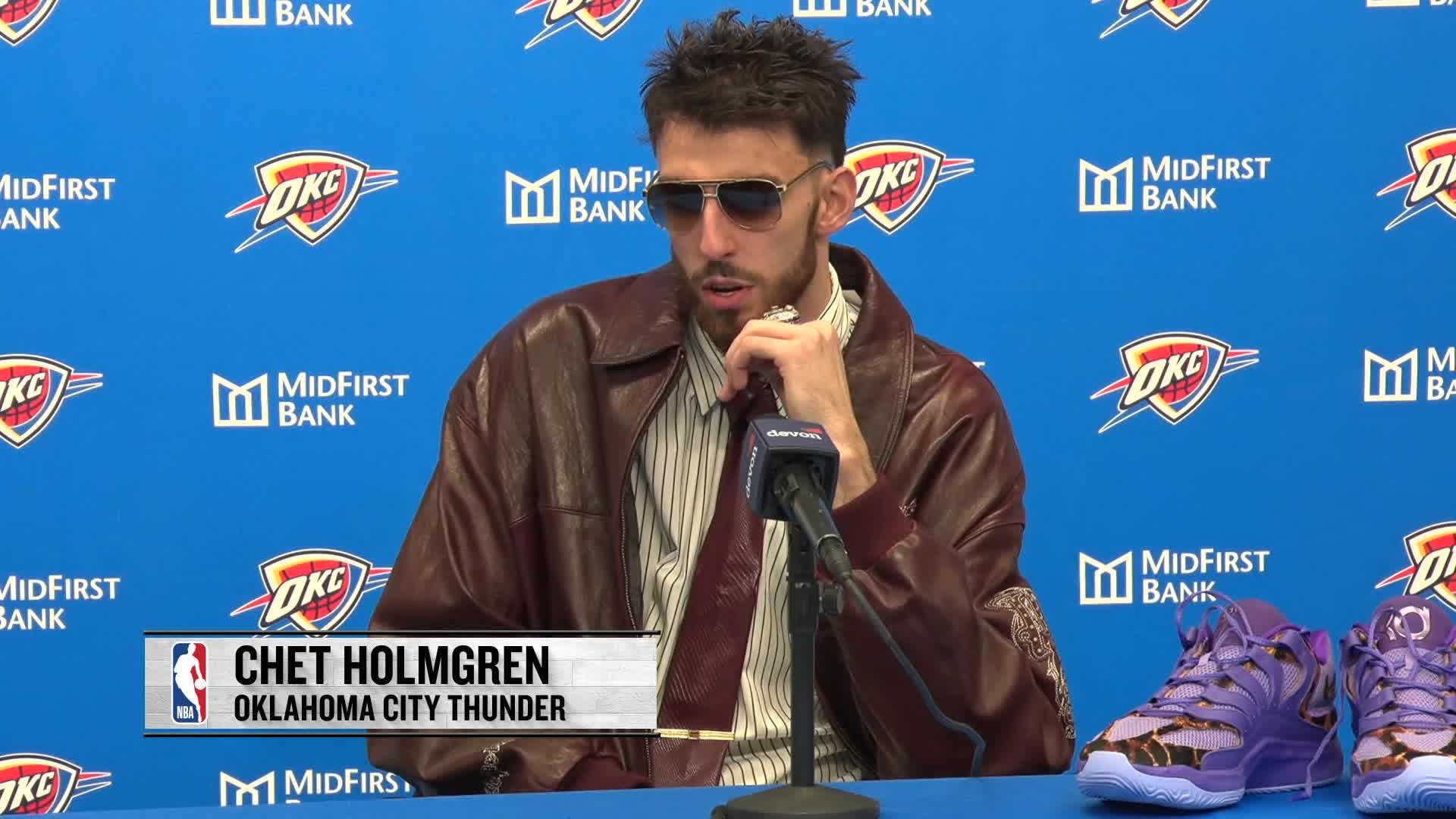 OKC 125, HOU 124: Chet Holmgren Postgame Media Availability