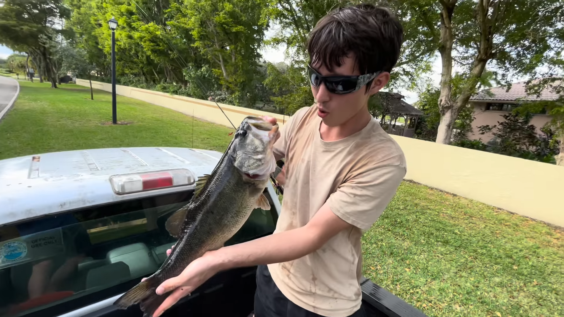 Catching giant bass for my backyard pond