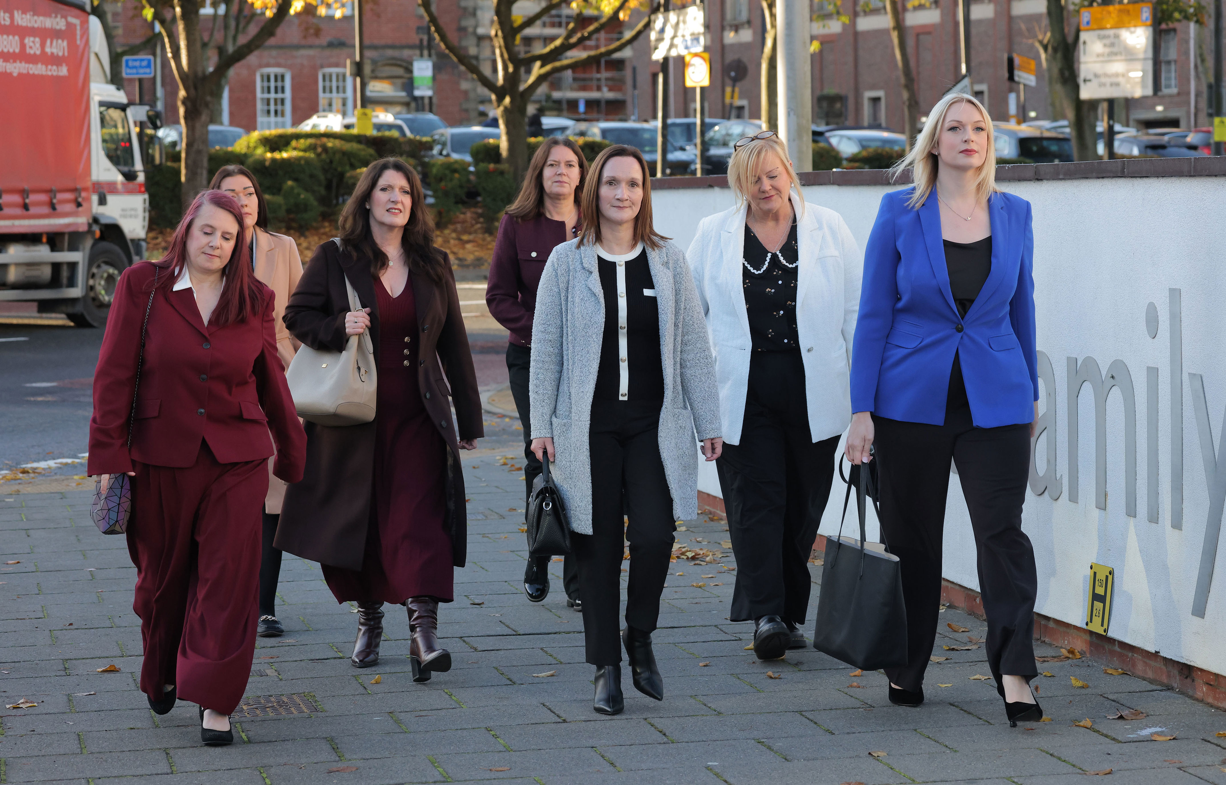 Nurses and campaigners arrive at Newcastle County Court ahead of ...