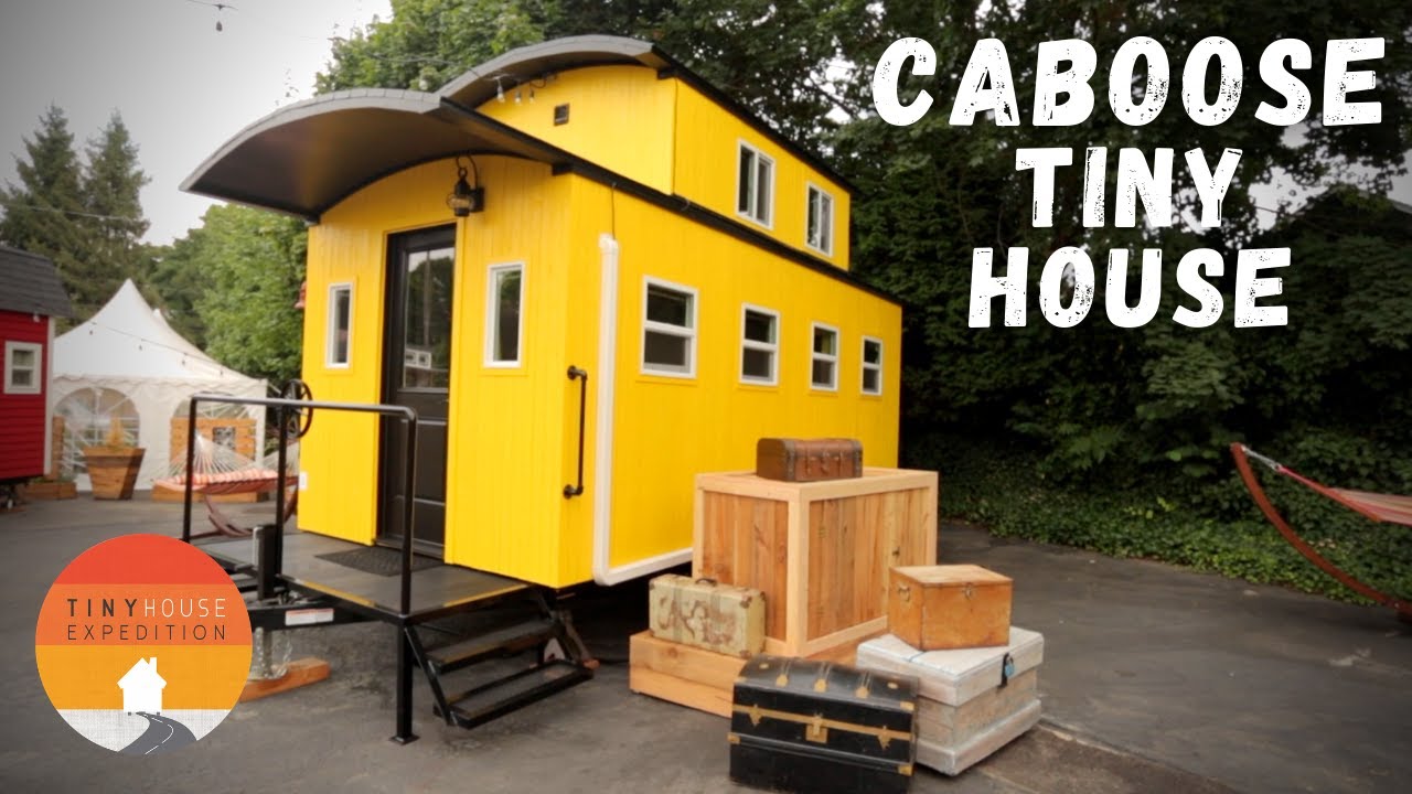 Impressive 18-foot caboose tiny house, before & after