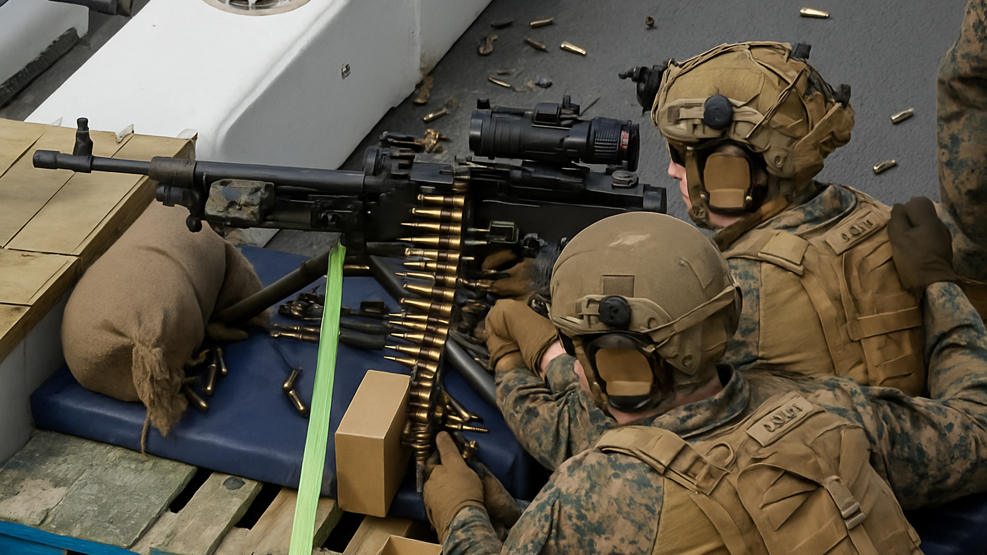 Machine Gun Range Training on Sea