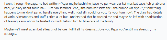 Teen shares father's final diary message after his death in ...