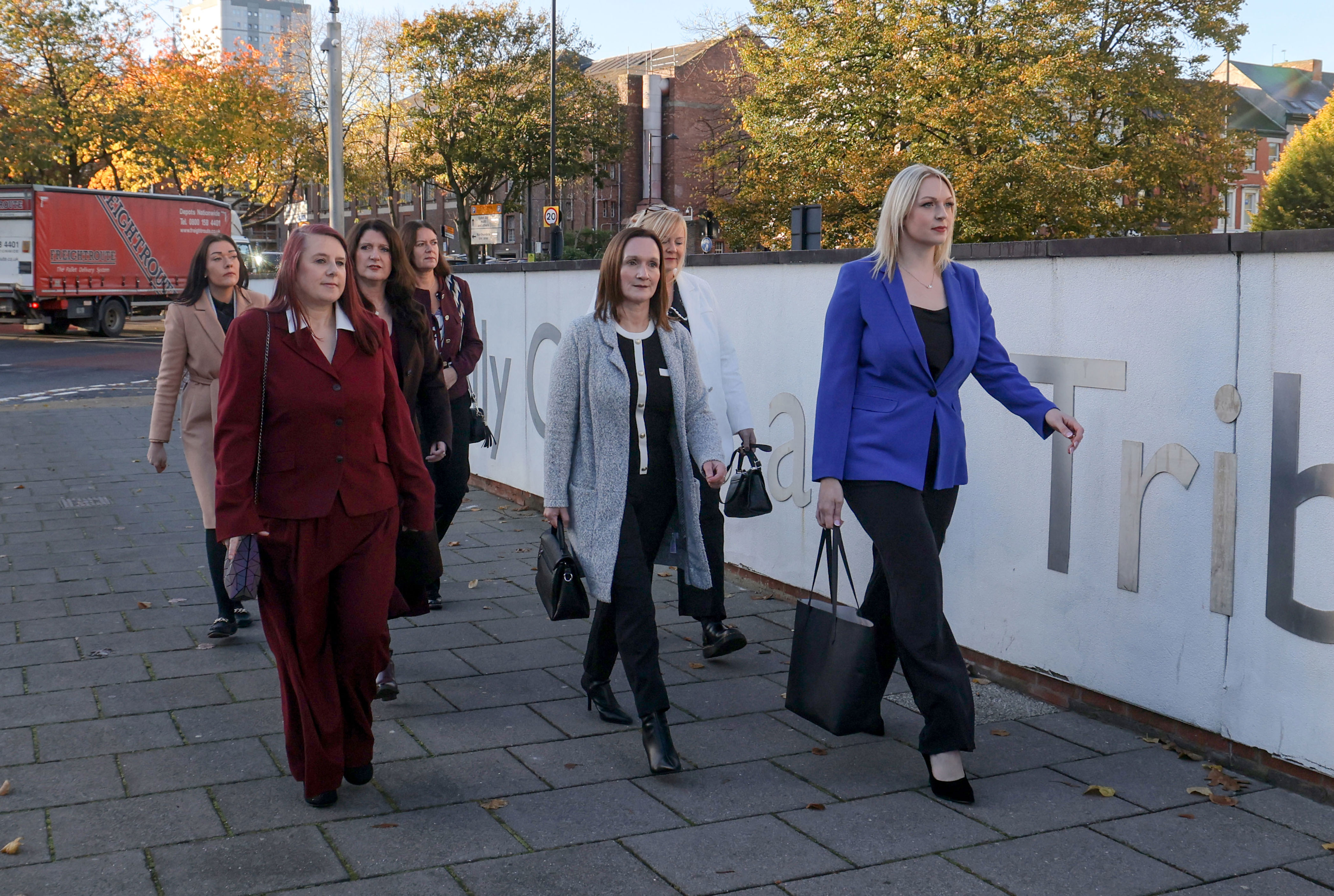 Nurses and campaigners arrive at Newcastle County Court ahead of ...