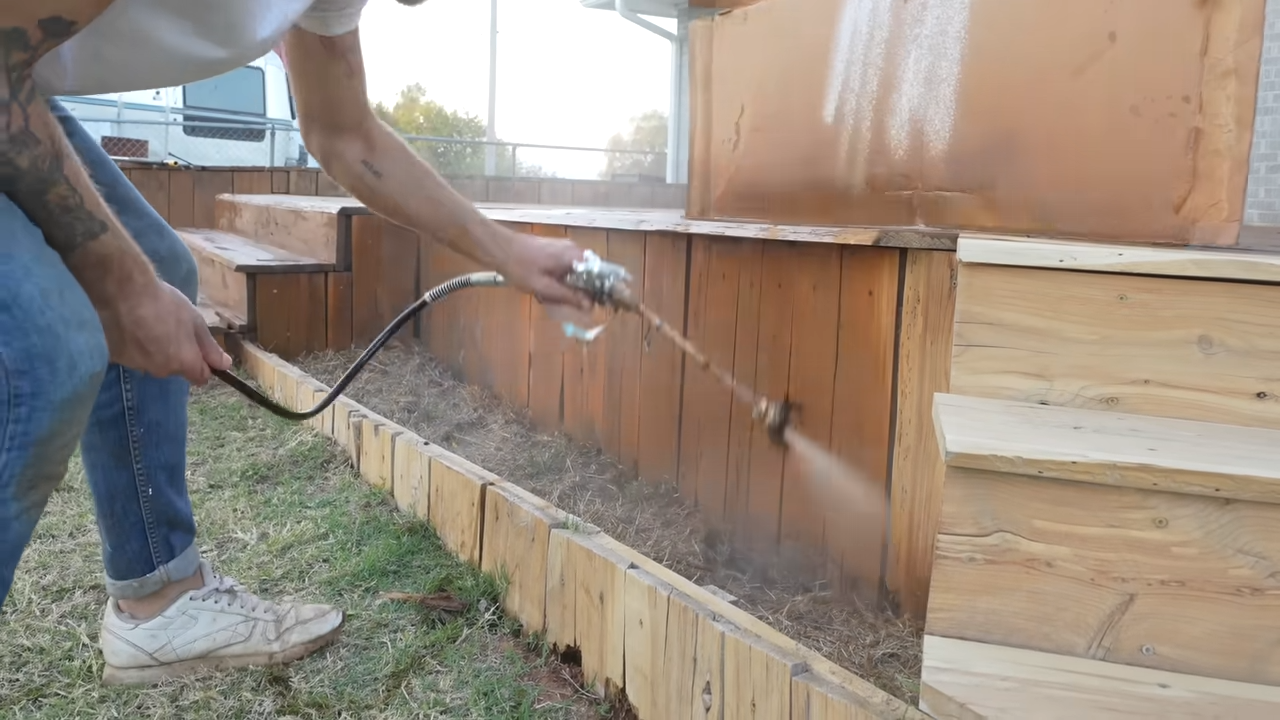 Transforming a bouncy deck – step-by-step cleaning, leveling & staining