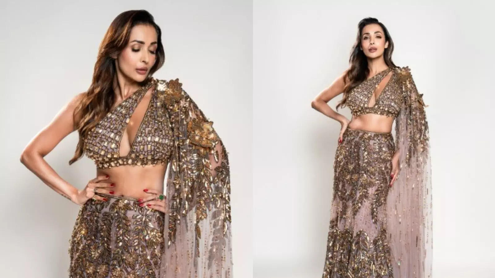 Malaika Arora Flaunts Sculpted Look in Halter Blouse
