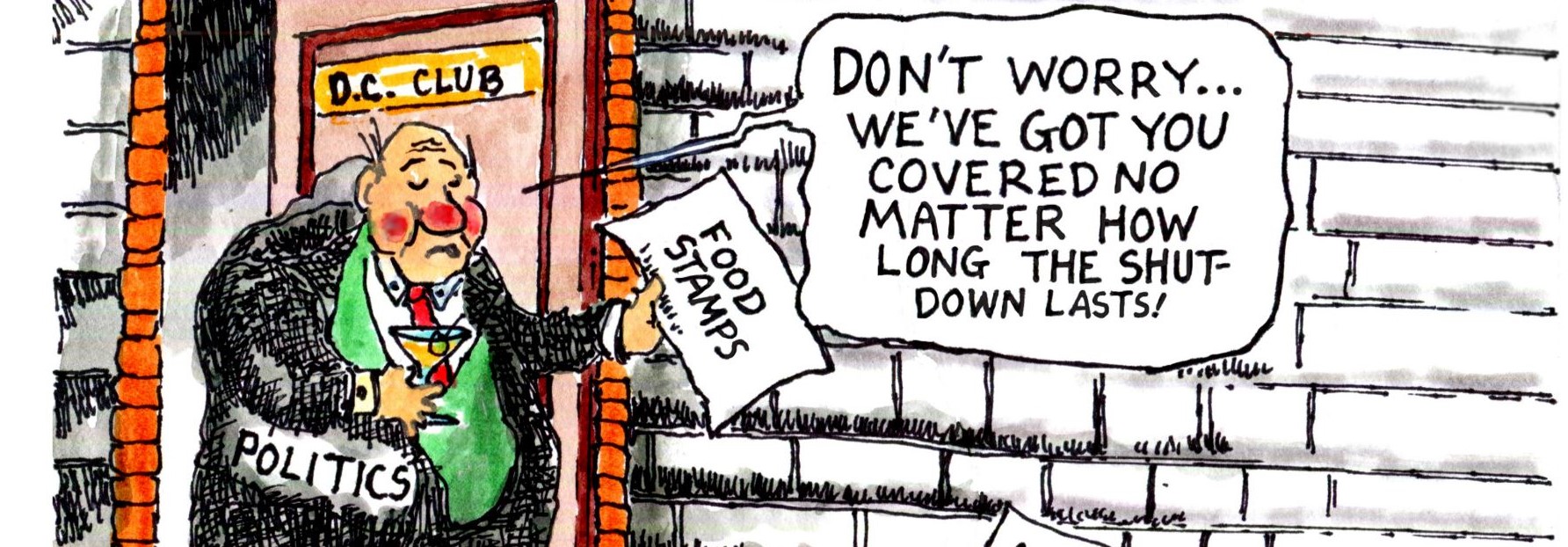 SOFREP Cartoon: DC Insiders Feast While Military Families Wait in Line