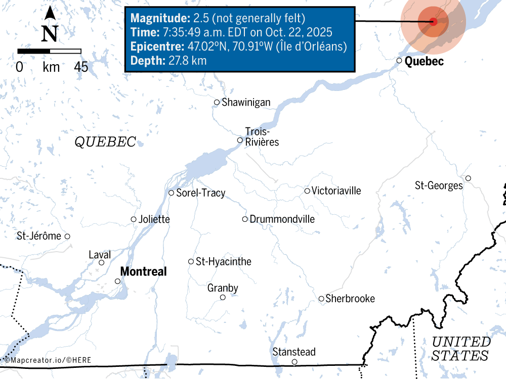 Did you feel that? Small earthquake recorded near Quebec City