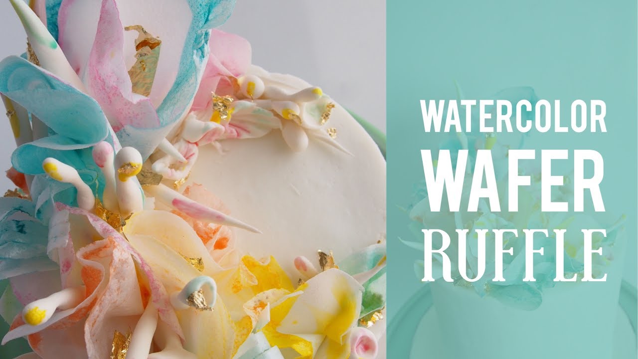 Watercolor Wafer Ruffle Cake ¦ Most Satisfying Cake Video