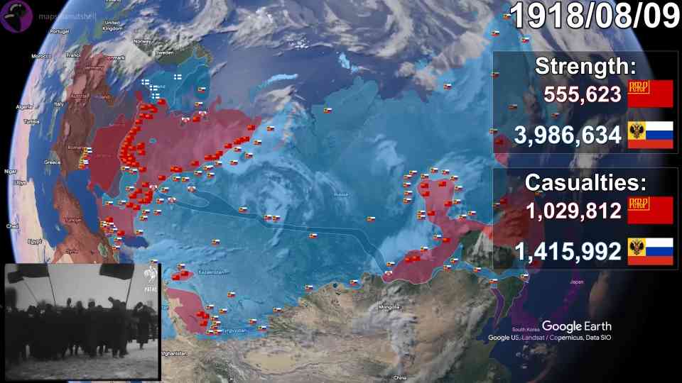 Russian Civil War with Units Mapped