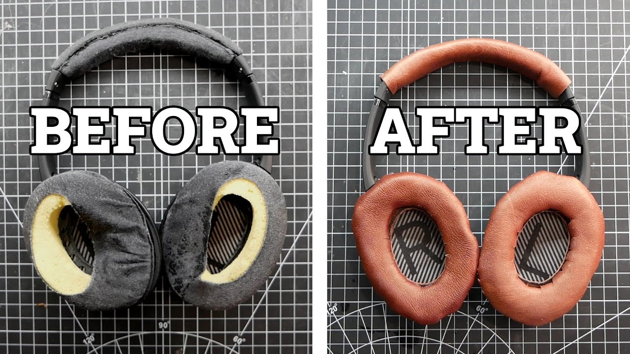 Fixing headphones with real leather