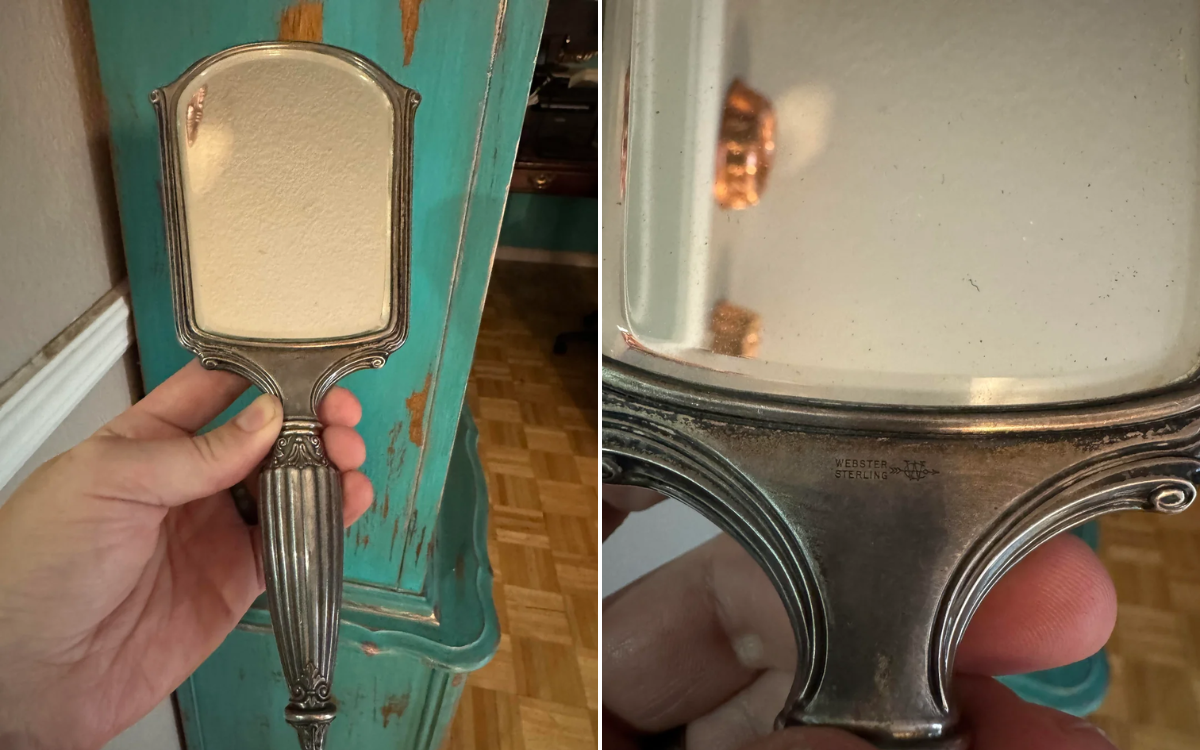 Thrifter finds 1950s mirror—2 words engraved on the back change everything