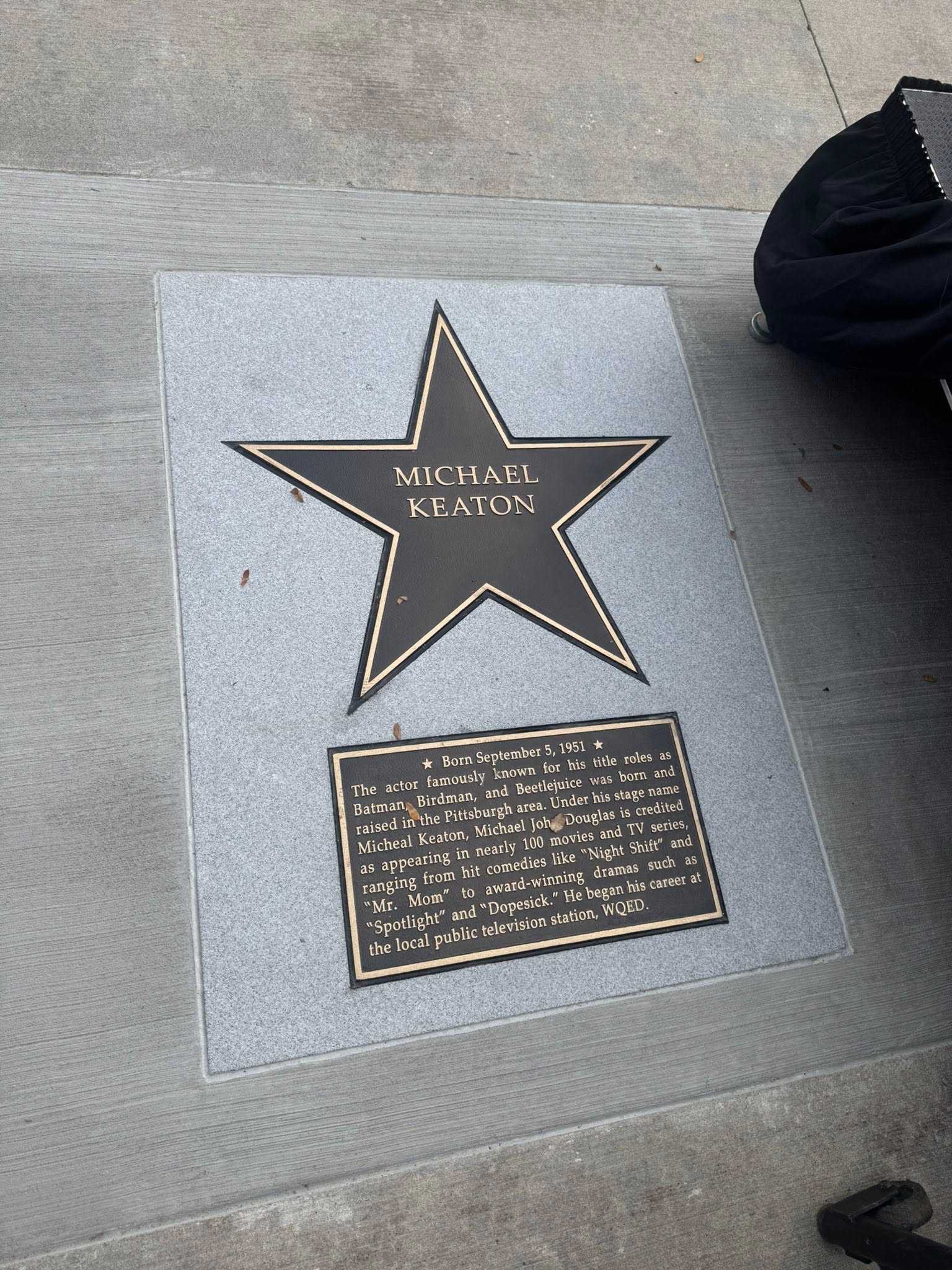 Michael Keaton's name misspelled on Pittsburgh Walk of Fame