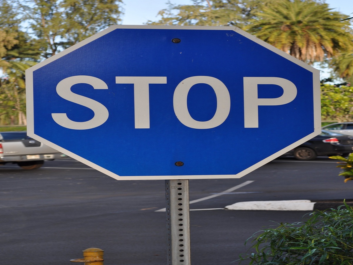 Why Some Stop Signs Are Blue and What They Actually Mean