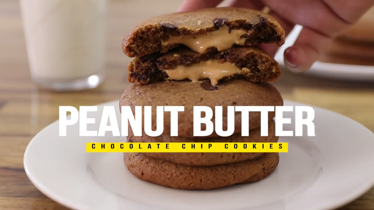 Peanut Butter Stuffed Chocolate Chip Cookies Recipe
