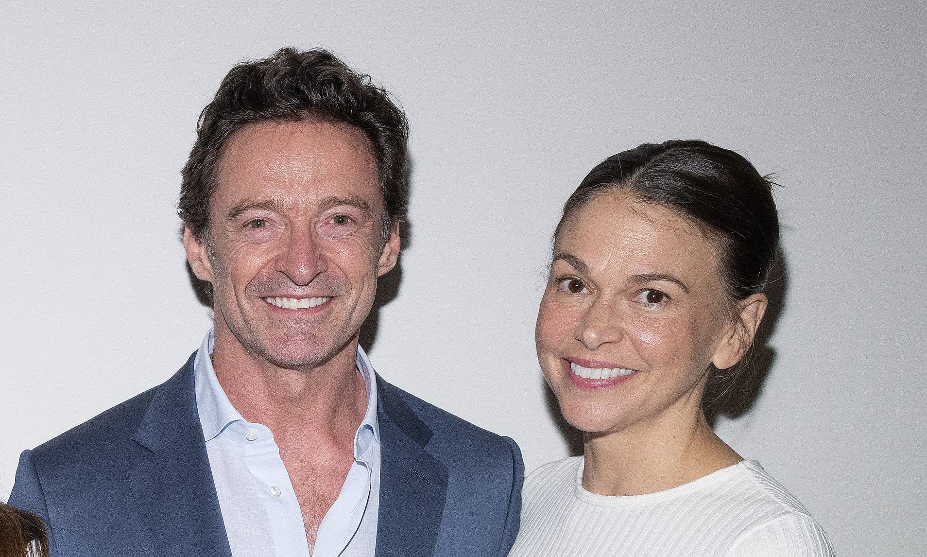Defiant Hugh Jackman poses with Sutton Foster amid 'peace talks' with ...