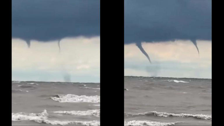 Rare ‘sextuplet' funnels appear on lake with world waterspout record ...