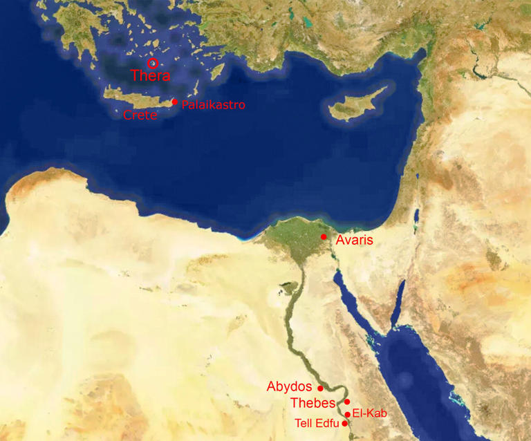 Radiocarbon dating of Egyptian artifacts puts Thera (Santorini ...
