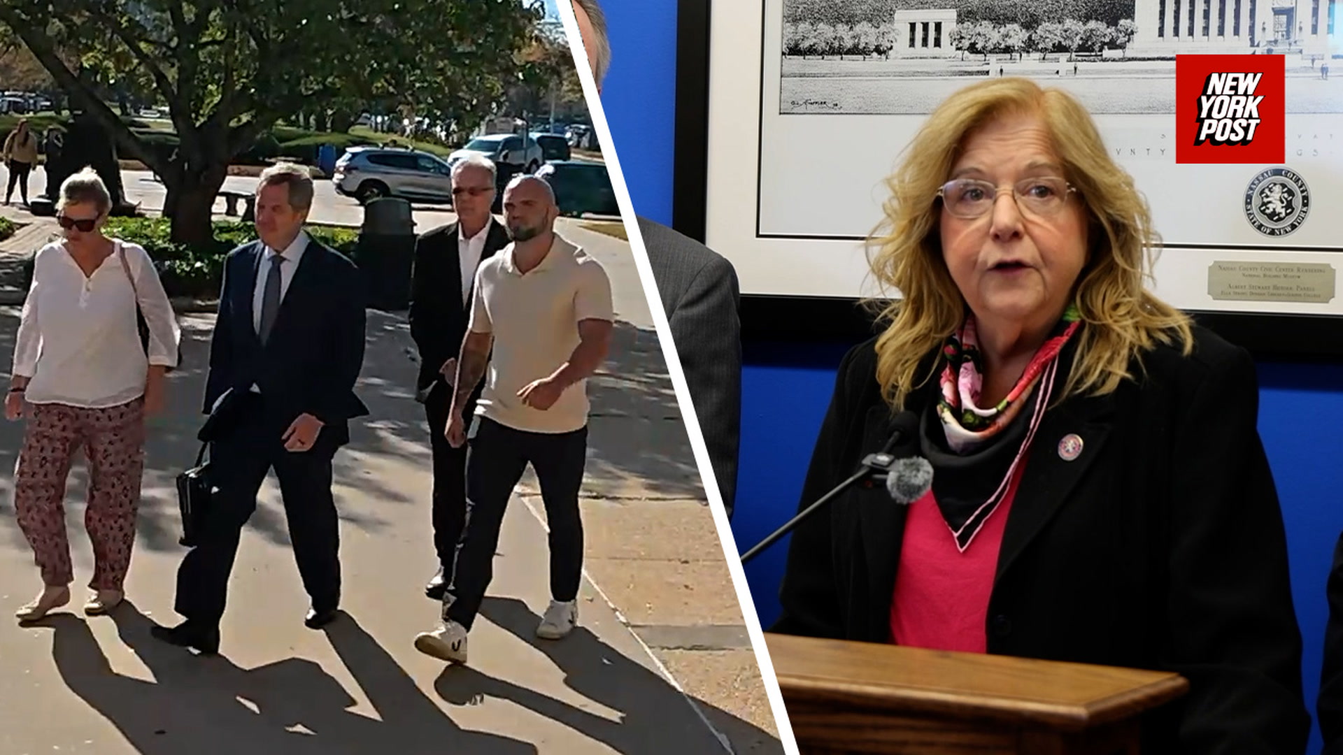 Ex-NYS Trooper Thomas Mascia arrives at court as Nassau Co. DA Anne ...