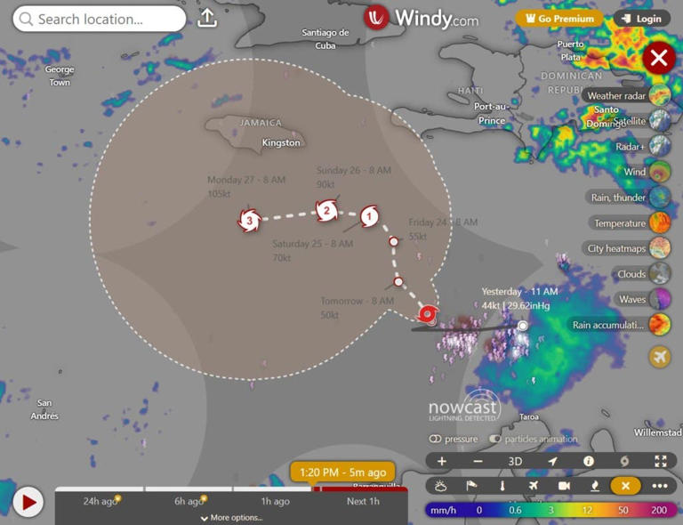 Tropical Storm Melissa path live tracker shows if storm will hit Florida