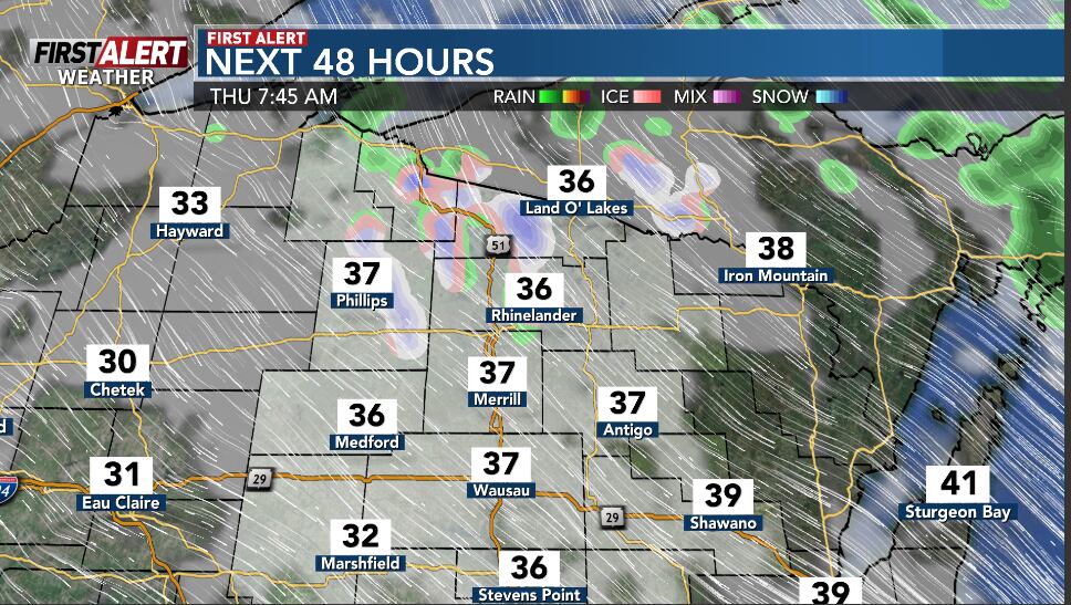 First snowflakes of the season are possible