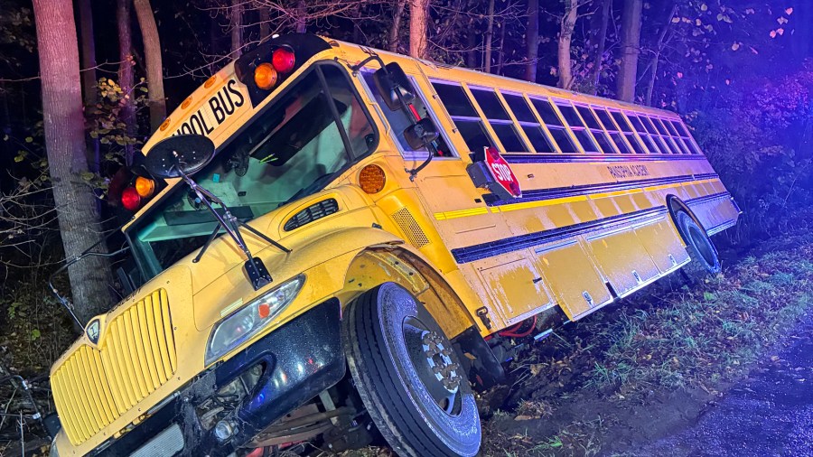 School bus runs into ditch near Coldwater