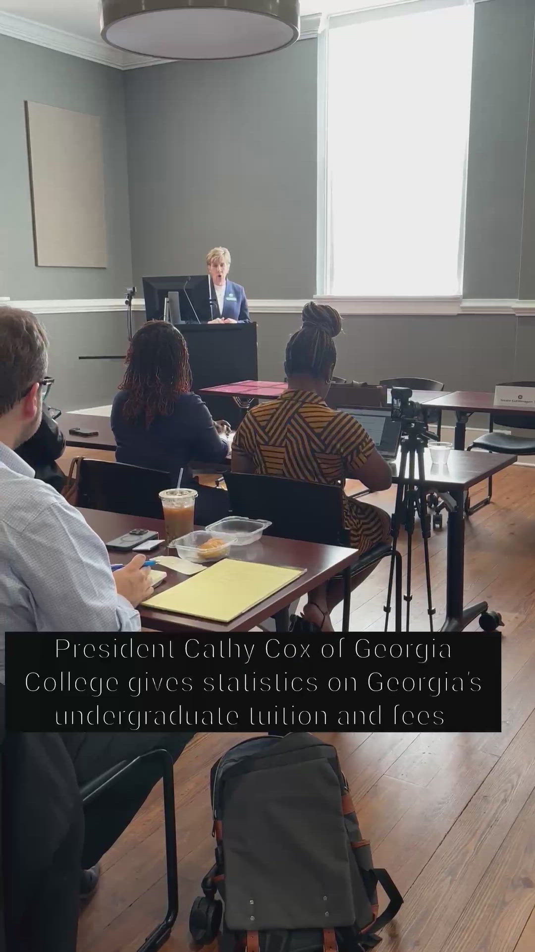 President Cathy Cox of Georgia College gives statistics on ...
