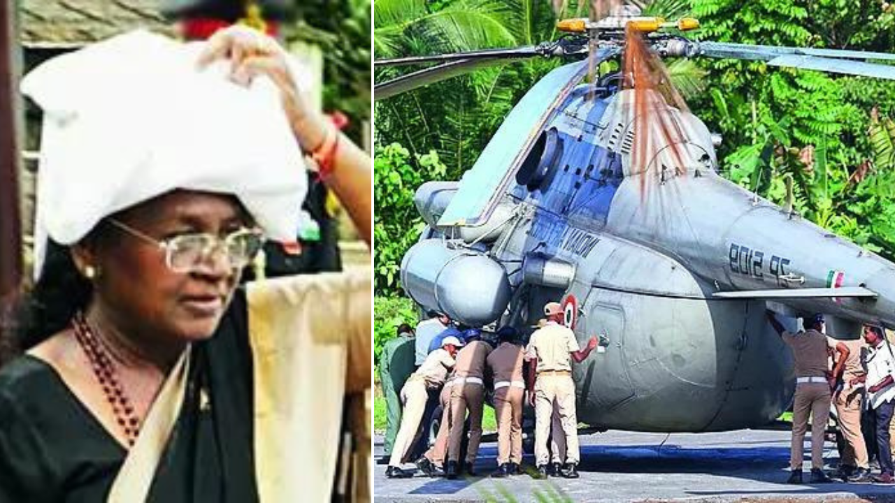 President Murmu lands in Kerala, her chopper gets stuck on helipad