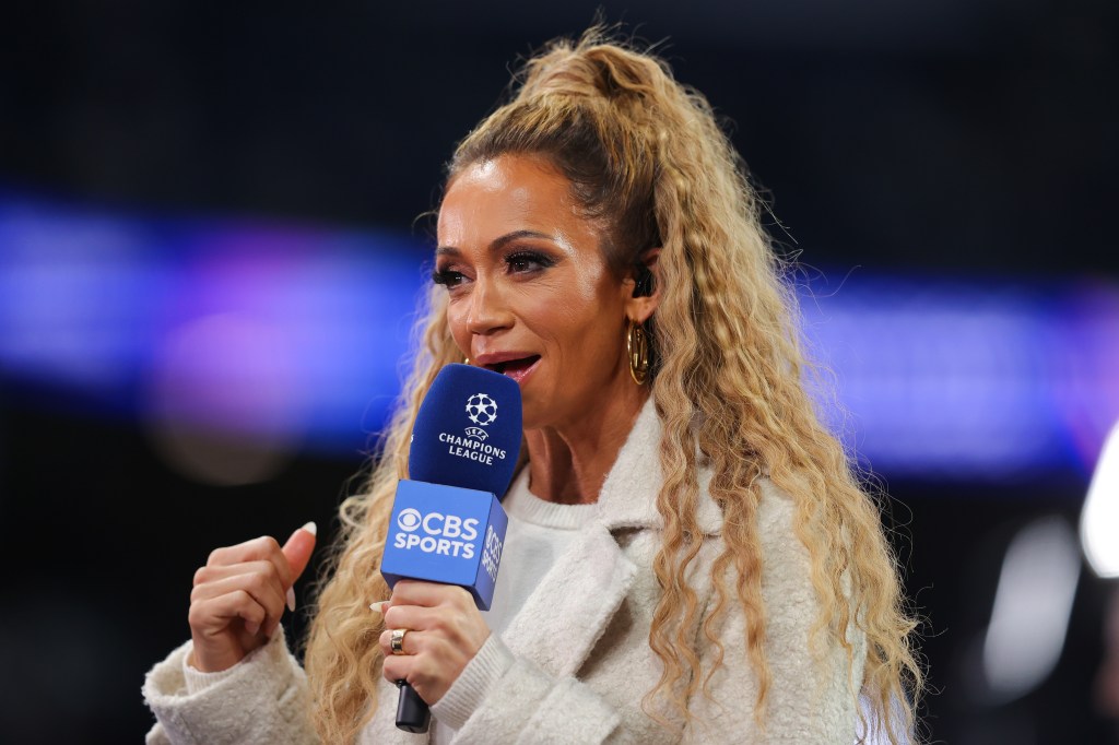 CBS soccer host Kate Scott suffers wardrobe malfunction on live TV