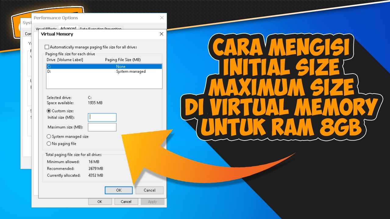 Tutorial Cepat_ Cara Mengisi Initial Size & Maximum Size di Virtual ...