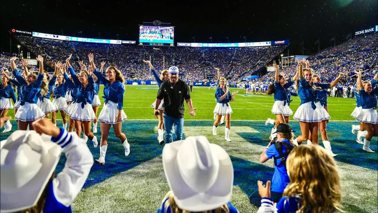 Kyler Fisher replaces Cosmo! 'Giddy Down' with BYU Cougarettes!