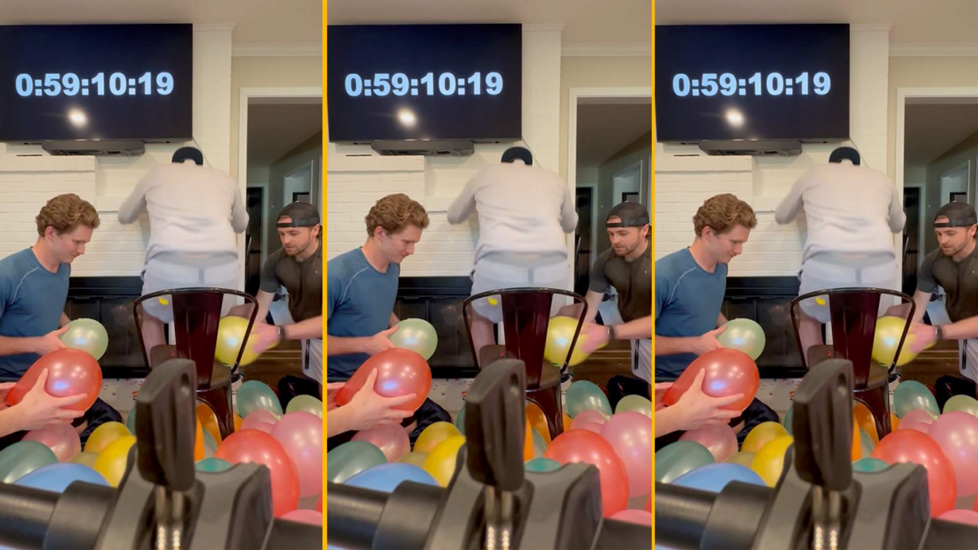 Most balloons burst by sitting in 30 seconds - 52 by Charles Weiler